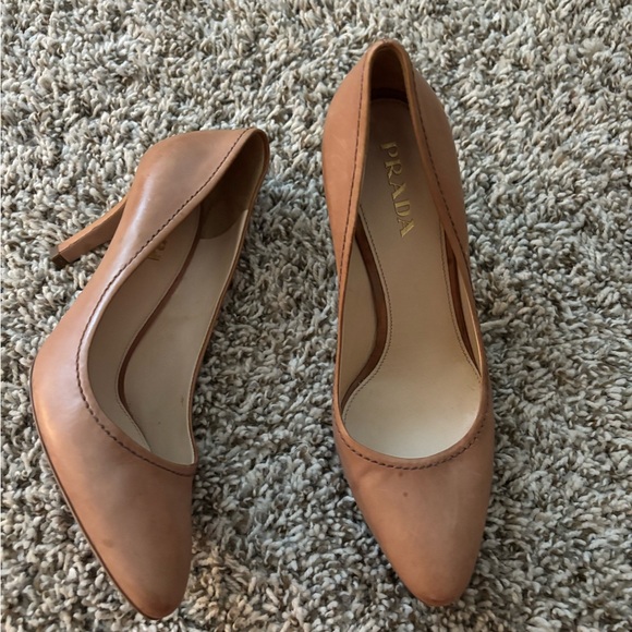 Prada | Shoes | Authentic Prada Womens Calzature Donna Tan Leather ...